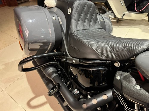 Black Rear Saddlebag Guard Crash Bars for Harley Davidson Low Rider ST ...