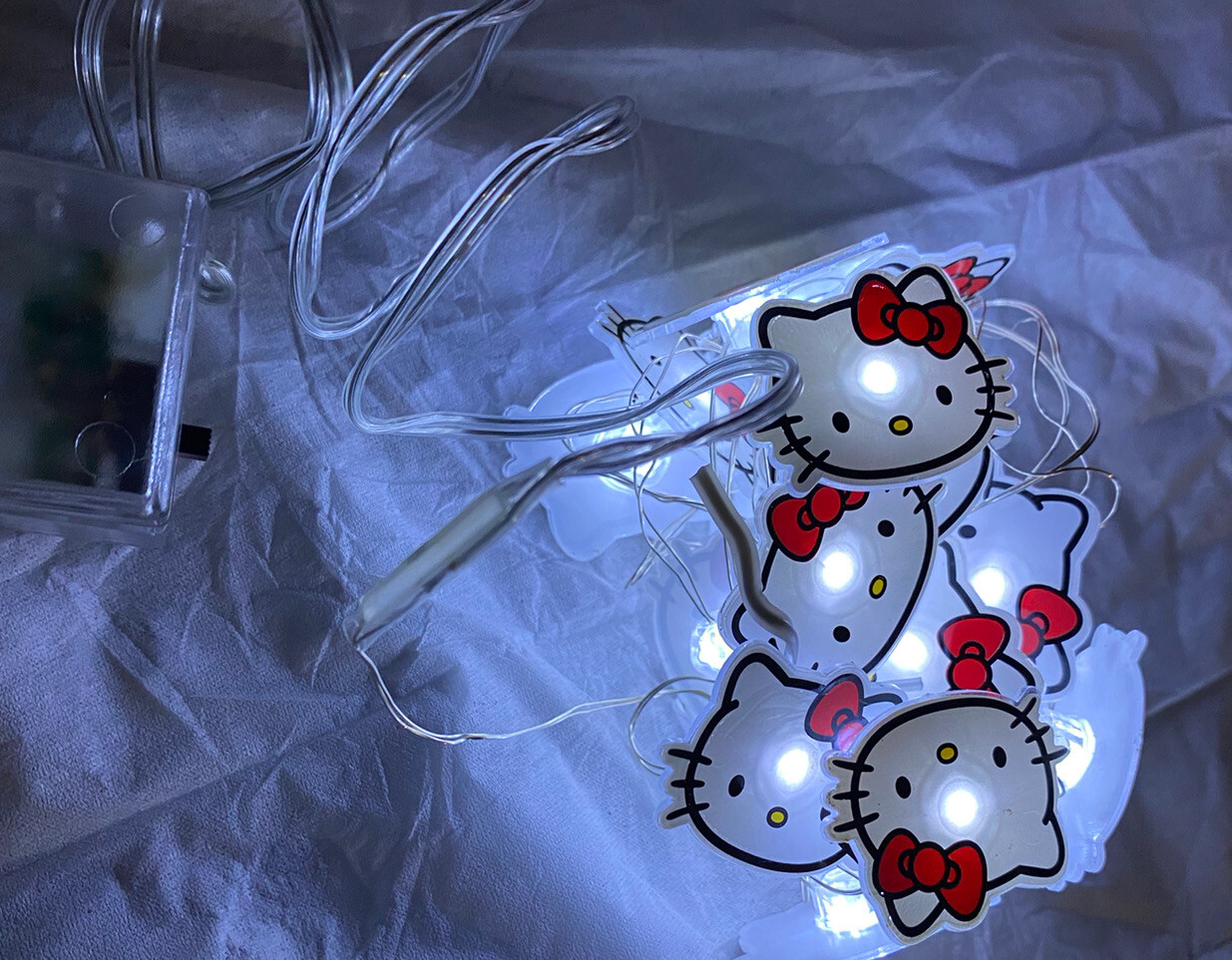 Hello Kitty Lights Mini LED Adler Red Bow 20/8.4’Timer Kawaii Sanrio ...