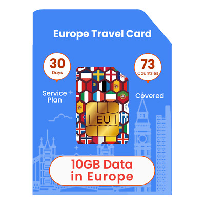 Europe/UK Travel/Holiday SIM Card 30 Days 10GB High Speed Internet Data ...