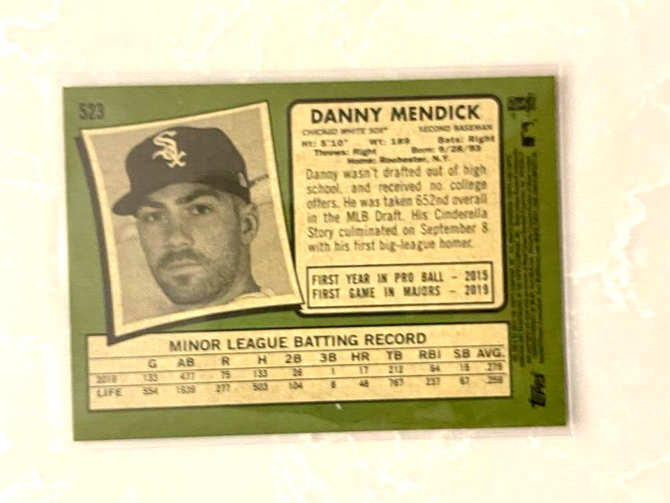 Danny Mendick #523 2020 Topps Heritage High Number RC Chicago White Sox ...