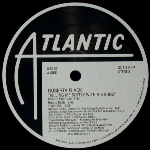 12 Roberta Flack Killing Me Softly With His Song 085501 Atlantic /00250 ...