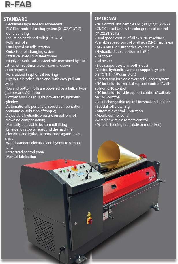 RMT R-Fab 5-512 Rectilinear Type Hydraulic 4 Roll Plate Roll Bending ...
