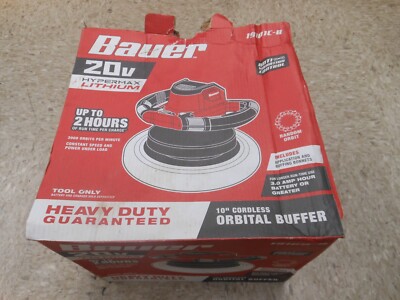 Bauer Tools 19101C-B 20V 10" ORBITAL BUFFER ONLY - New Open Box | eBay