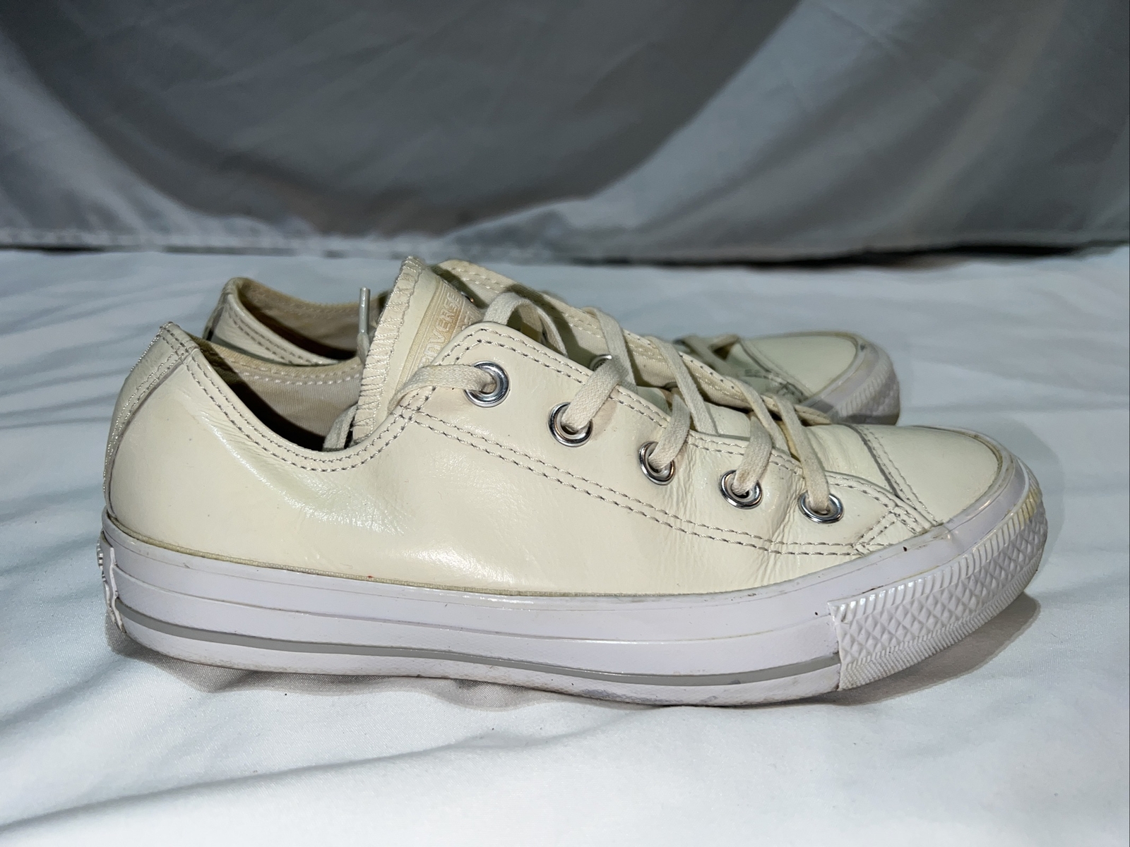Converse Womens CTAS Leather Ox Ivory White Low # 558001C Sz 6 | eBay