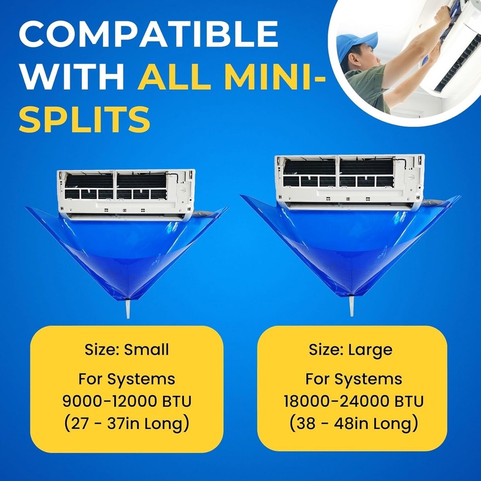 13Pcs Mini Split Cleaning Kit Bag with 2L High Pressure Sprayer, Air ...