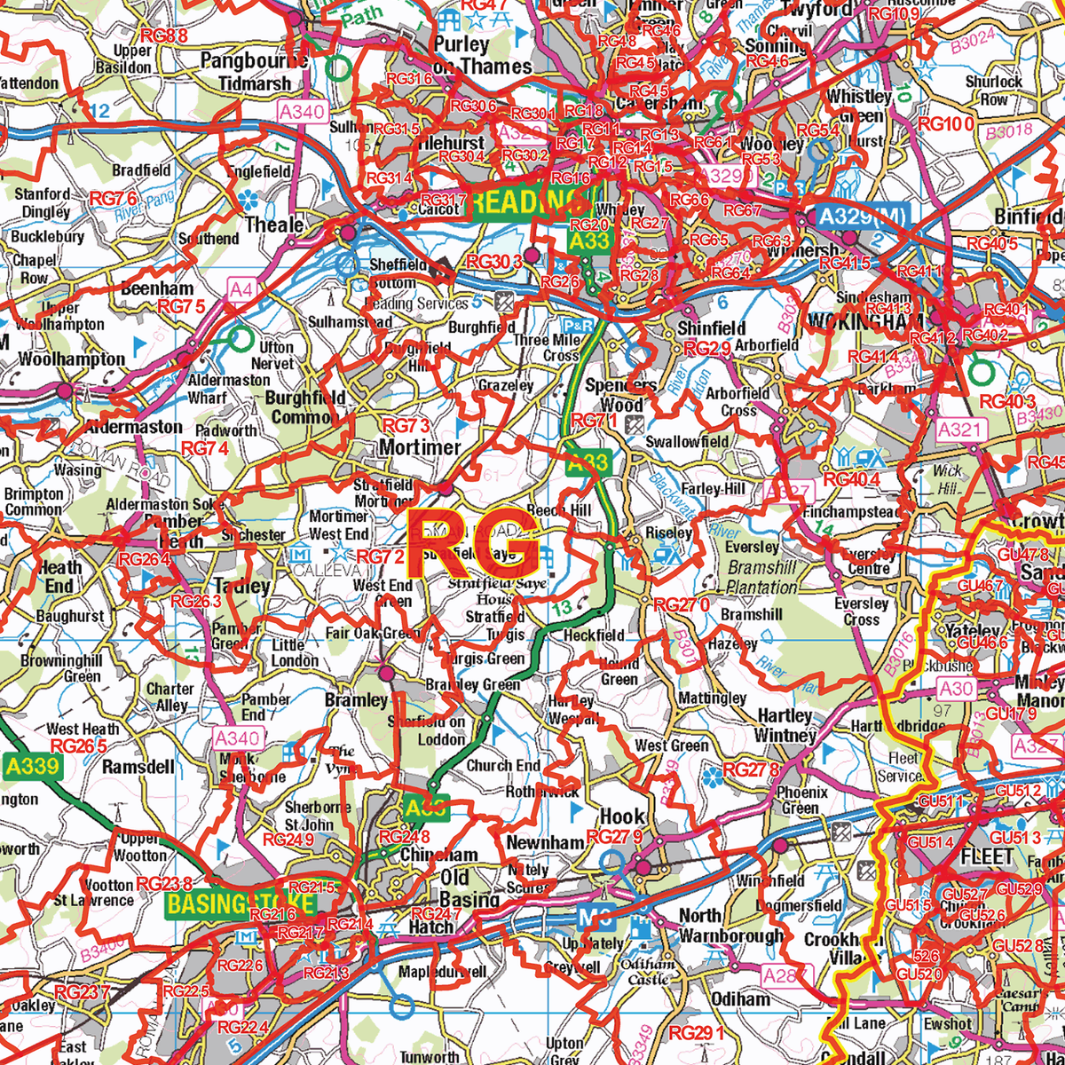 Post Code Map South England South East England Postcode Sector Map