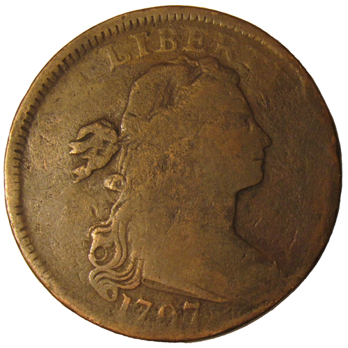 1797 DRAPED BUST LARGE CENT, S-130 ~ PLEASING EXAMPLE WITHOUT CORROSION ...