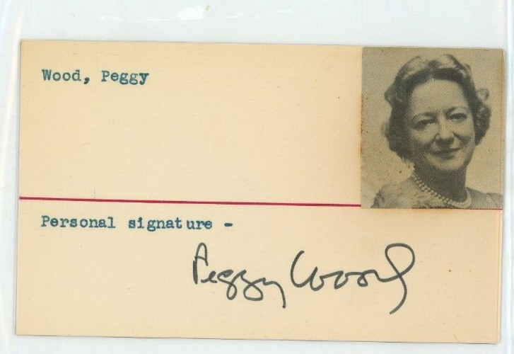 Autographed 3x5 Card Stage Film & TV Actress Peggy Wood | eBay