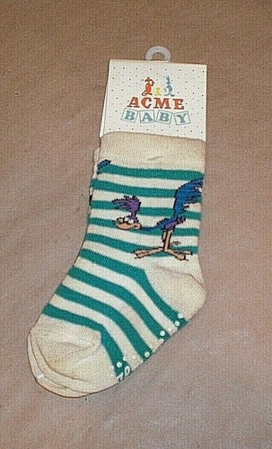 NOS Road Runner Wile E Coyote Acme Baby Slipper Socks 1995 WB Mopar ...
