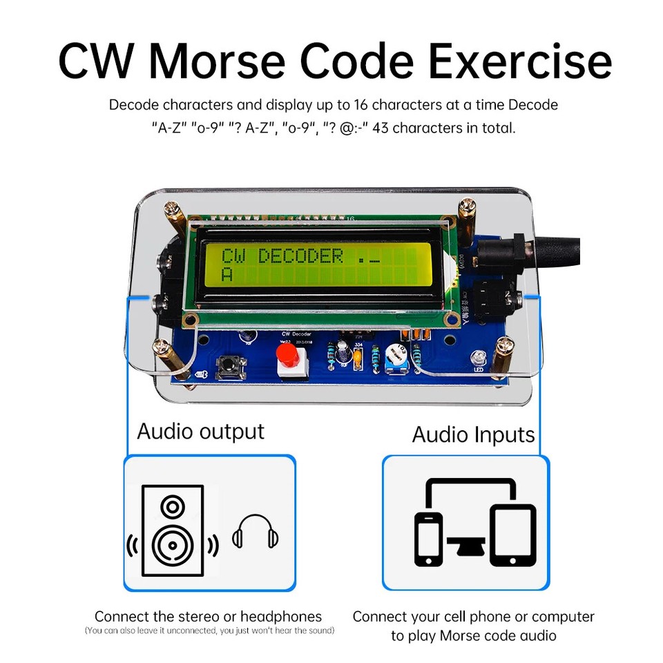 Wireless Transmitter DC 9V CW Morse Code Decoder Bulk Circuit Board ...