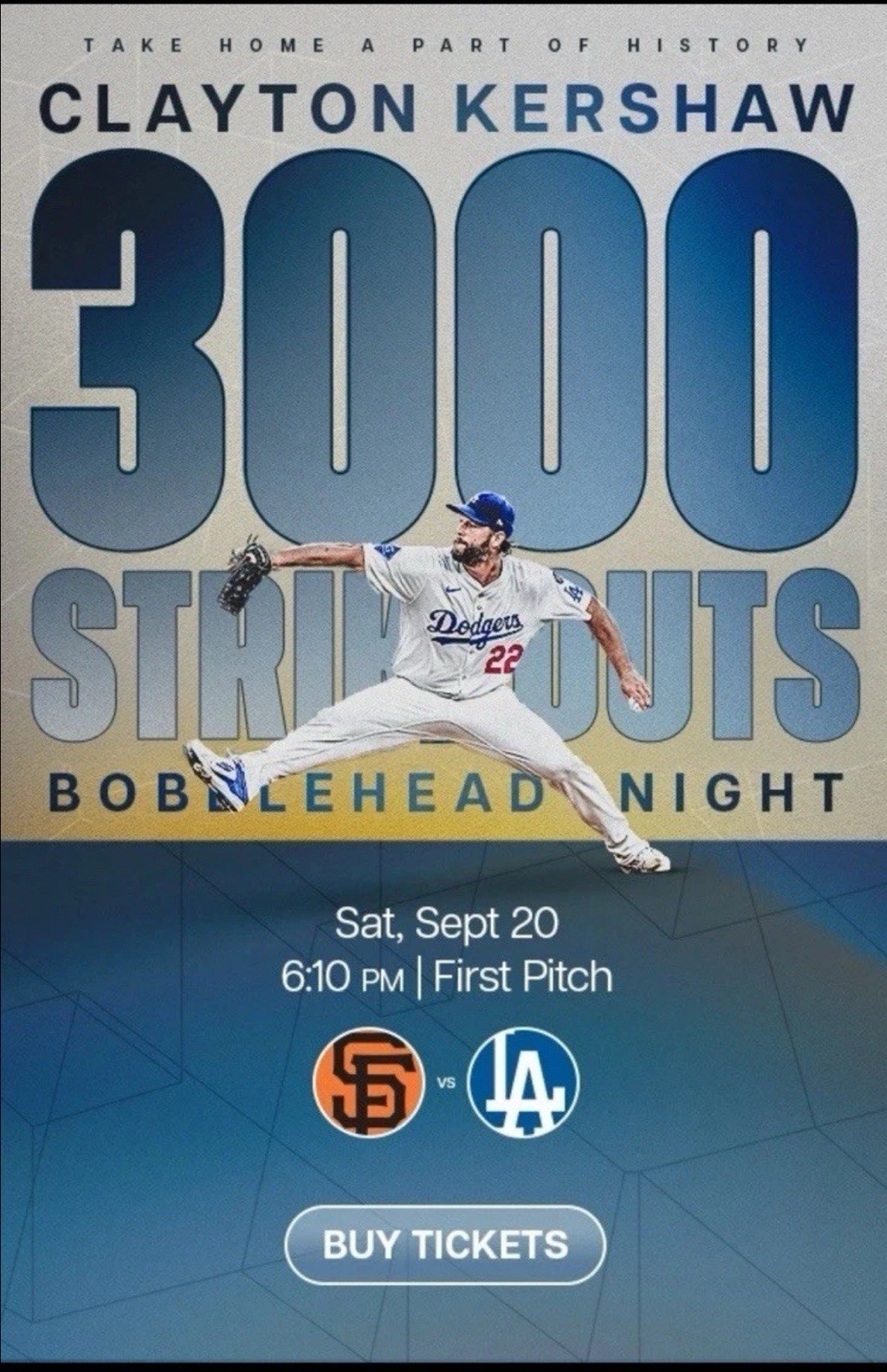 [PRESALE] Clayton Kershaw 3000 Strikeouts Dodgers 2025 Bobblehead ...