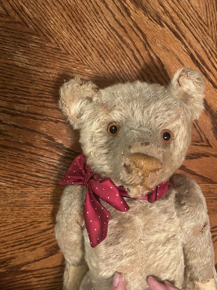 Rare Early Bing Teddy Bear Antique Mohair Jointed German Center Seam ...
