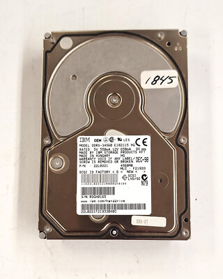 IBM DDRS-34560 4.45 GB 7200 RPM Fast Wide SCSI 68 pin 3.5" Hard Drive ...