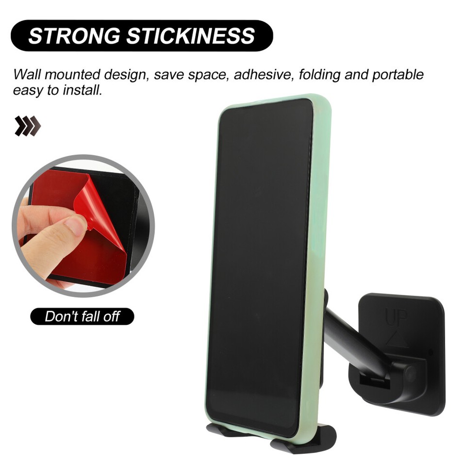 Self- Adhesive Phone Holder Wall-mounted Mobile Cell Stand Fold Desktop ...