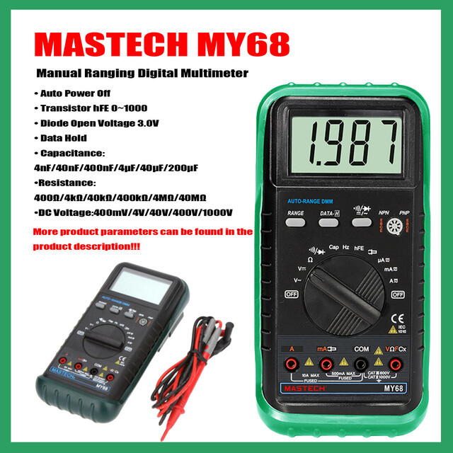 MASTECH MY60 MY61 MY62 MY63 MY64 MY65 MY68 Manual Ranging Digital ...