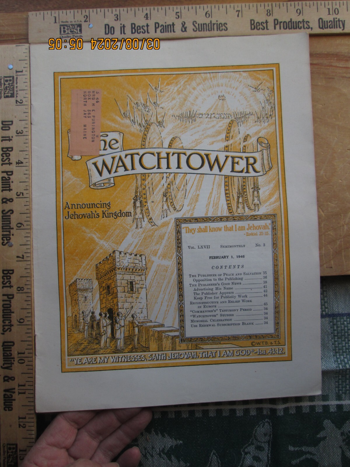 Watchtower announcing Jehovah's Witnesses feb 1 1946 | eBay