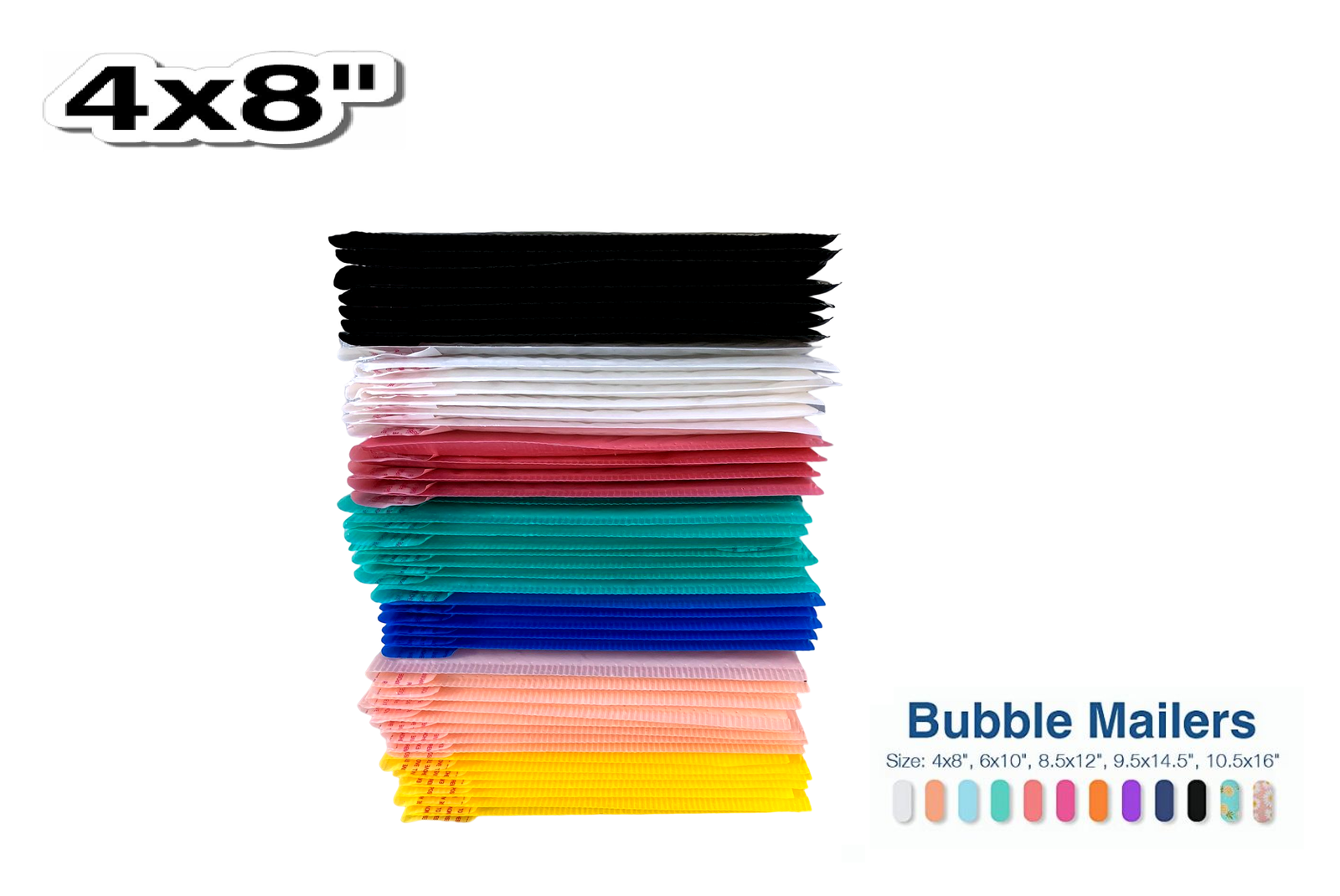 4x8 (4x7) Color Poly Bubble Mailers Shipping Mailing Padded Bags ...