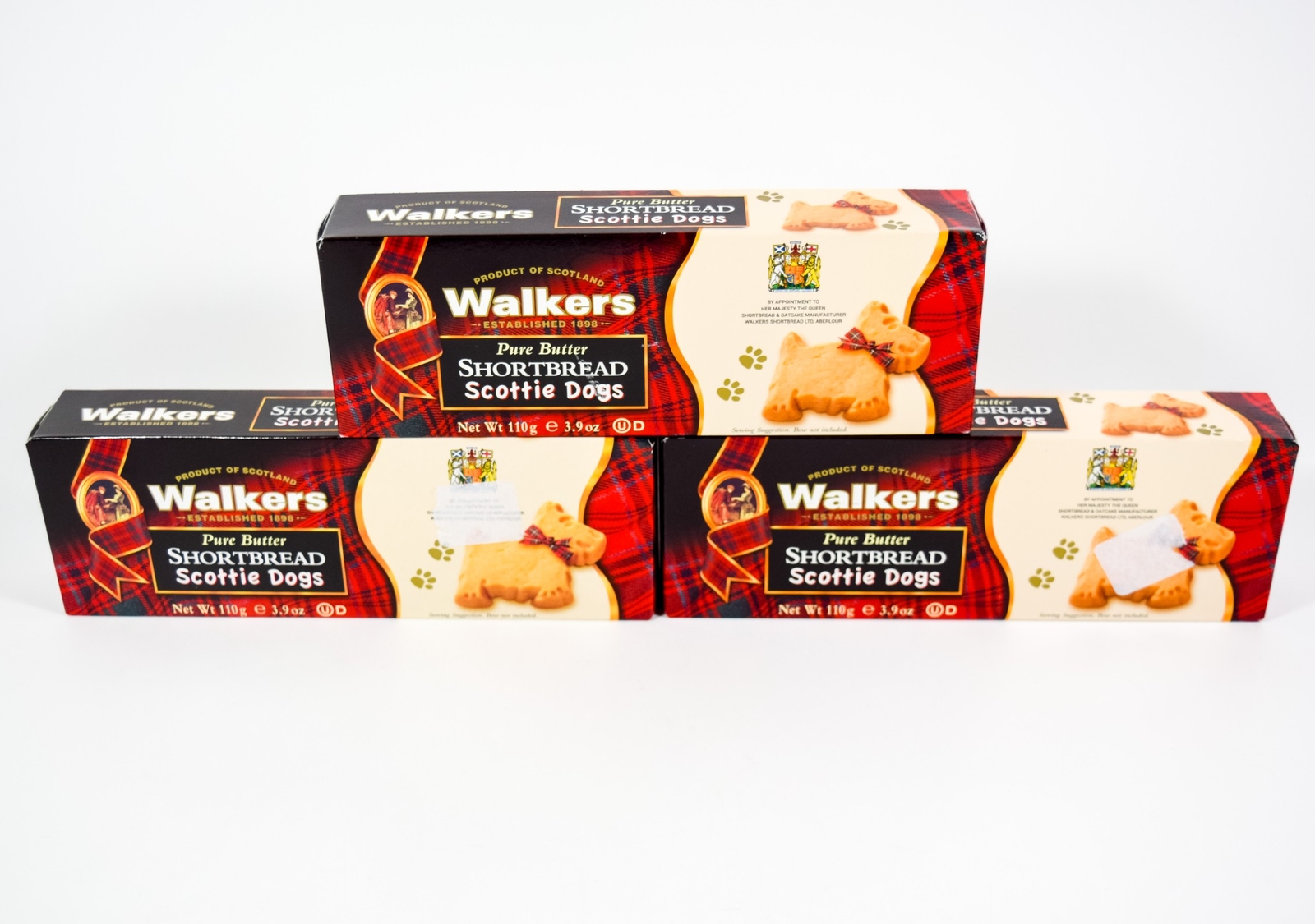 3 Walkers Pure Butter Shortbread Cookies SCOTTIE DOGS 3.9oz box 12/2024 ...