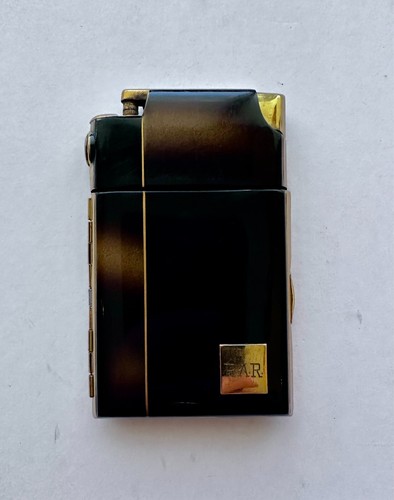 Vintage Marathon Art Deco Dark Brown Enamel W/ Brass Lighter & Case ...