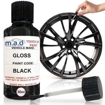 Gloss Black Alloy Wheel Touch Up Kit Repair Kit Paint With Brush ...