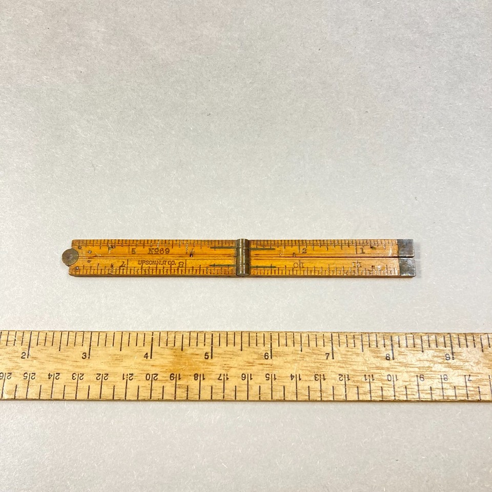 Vintage Upsonnut Folding Rule Wood & Brass Hinge Joint 12" Boxwood #69 ...