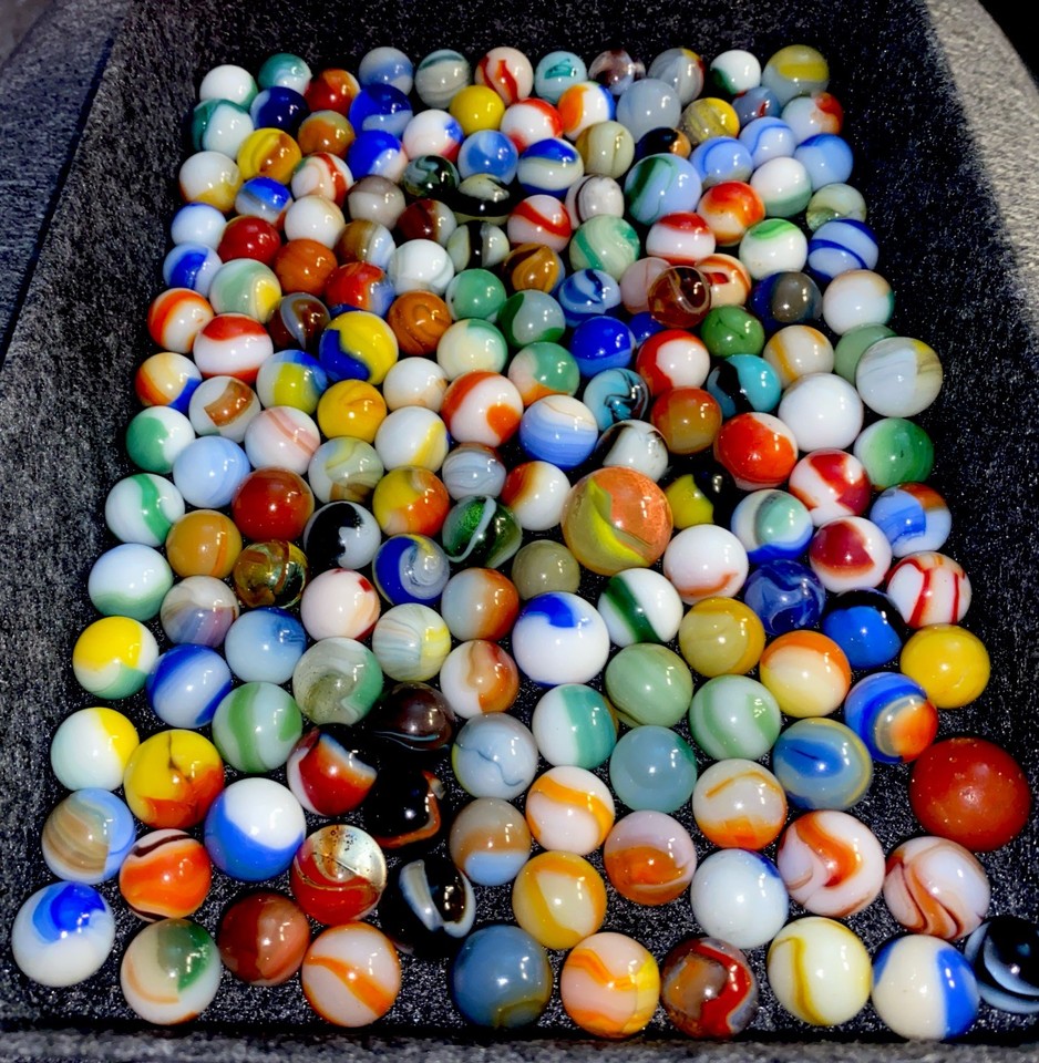 😎 2 Pounds Of Vintage Marbles-Different Makers-Collectors Marbles-.58 ...