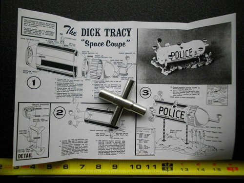 Vintage 1968 AURORA Dick Tracy Model Kit #819 Space Coupe Instructions ...
