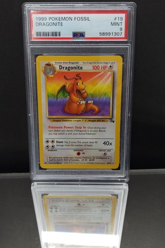 DRAGONITE MINT 9 PSA Unlimited WOTC Pokémon TCG Fossil Set 19/102 ...