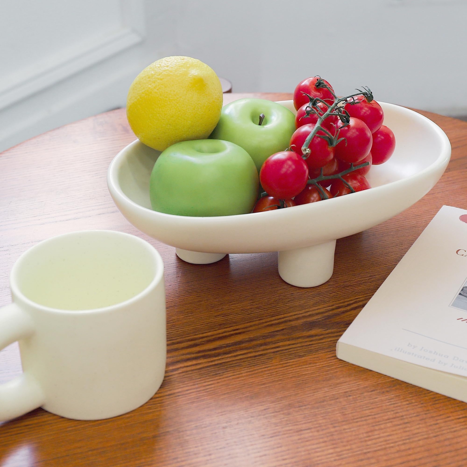 Fruit Bowl Threelegs Ceramic Fruit Bowl For Kitchen Counter 10 Inch ...
