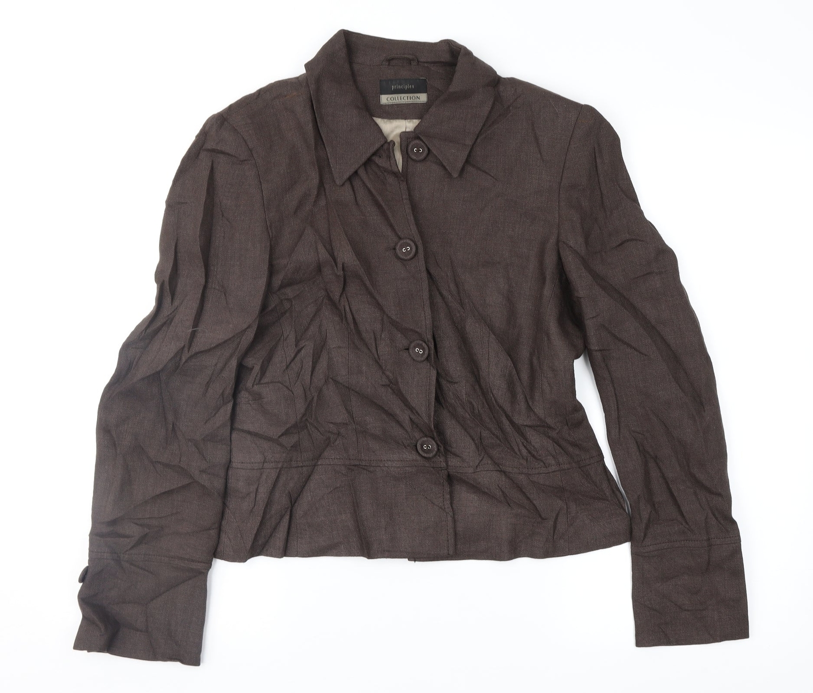 Principles Womens Brown Linen Blend Suit Jacket Size 12 | eBay UK