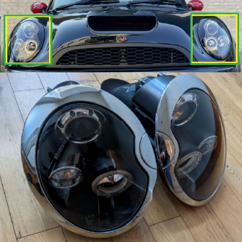 R53 MINI Cooper S JCW LED Angel Eye Projector Headlights 2002 - 2006 ...