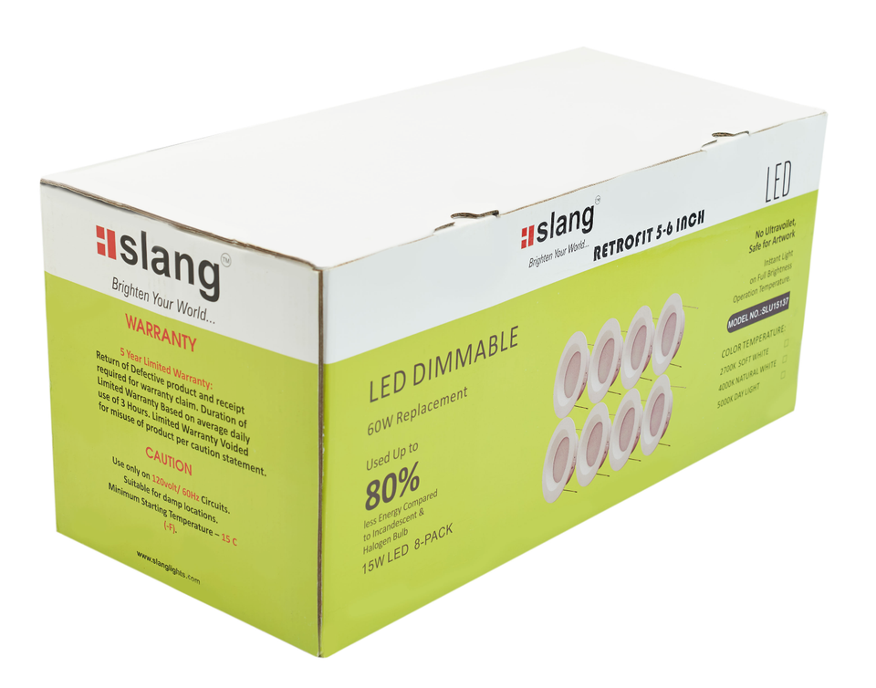 SLANG LED Dimmable Downlight Retrofit Recessed Lighting Kit, Ceiling ...