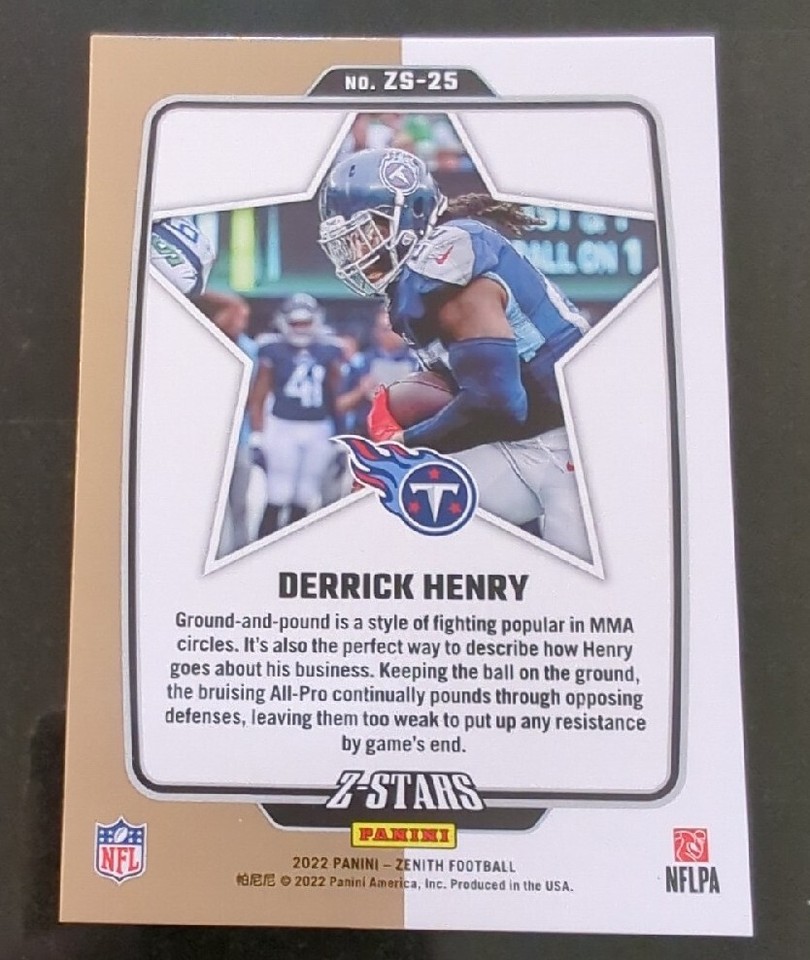 🏈2022 Zenith Derrick Henry football card Z-Stars Insert ZS-25 Titans RB ...