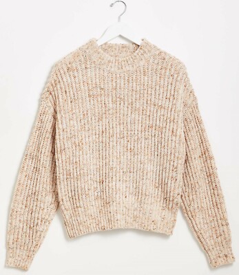 LOFT Lou & Grey Sprinkle Sweater Pullover Top Size Medium Vanilla Creme ...