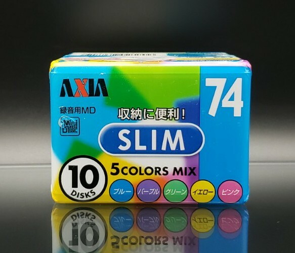 10-Pack Axia Slim MD 74 Blank Recordable Minidiscs, 5 Colors Mix, Japan ...