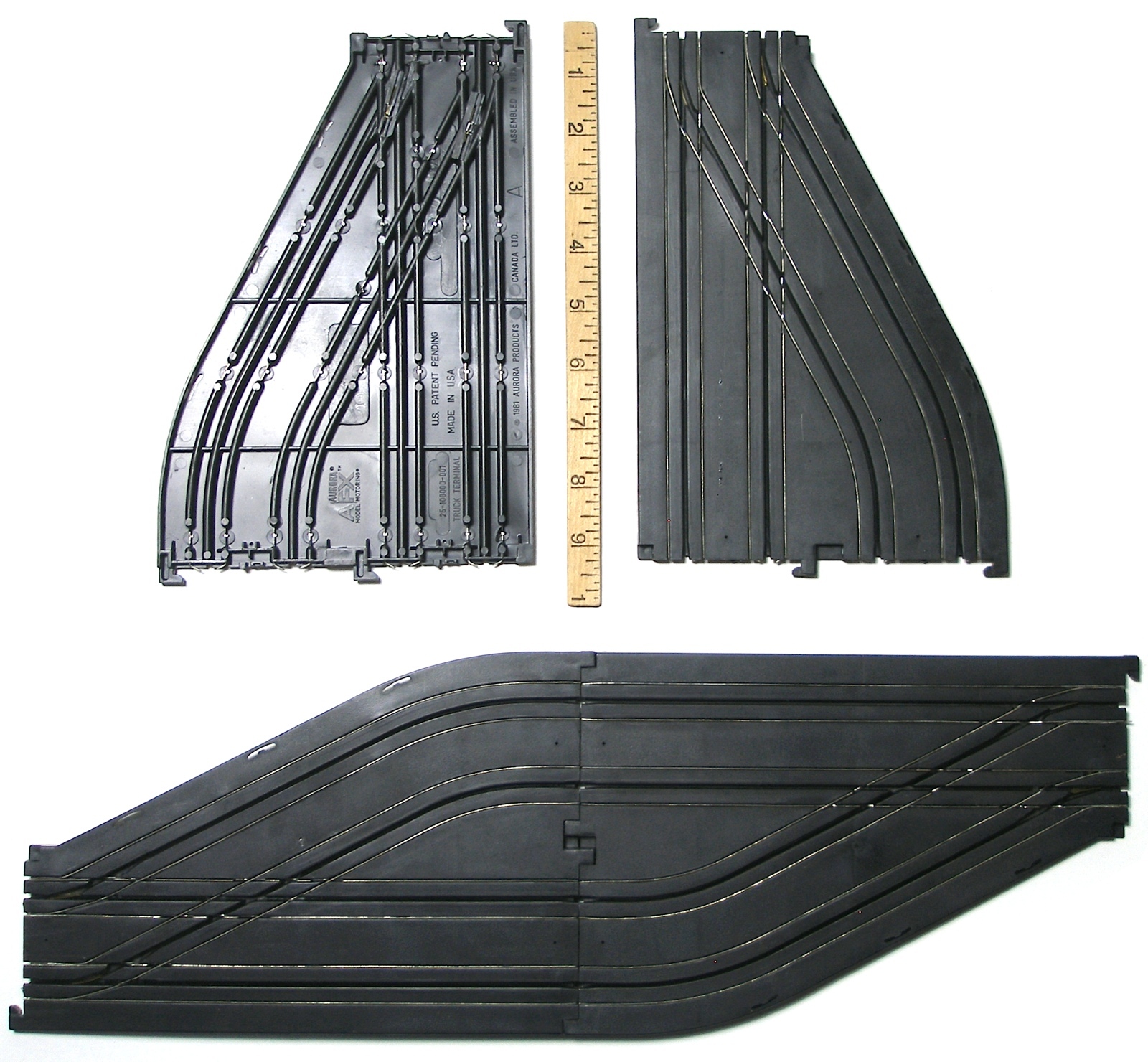 4pc 1981 Aurora AFX Slot Car DOUBLE LANE TRUCK TERMINAL TRACK 8116 ...