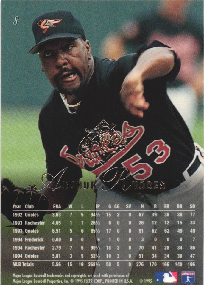 1995 Flair #8 Arthur Rhodes Baltimore Orioles | eBay