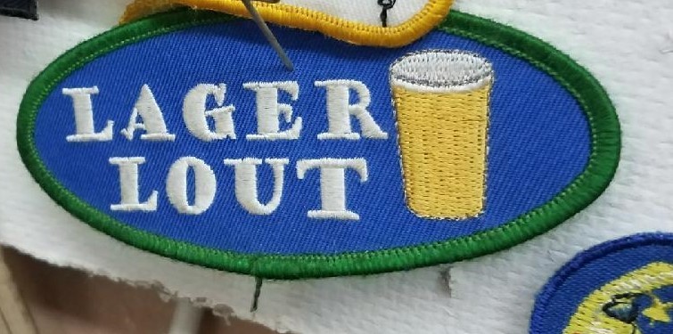 LAGER LOUT PATCH NEW 90'S VINTAGE OOP RARE COLLECTABLE DRUNK BOYS BEHAVING BADLY | eBay
