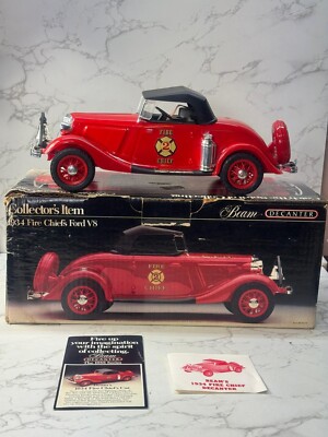 Vintage 1988 Jim Beam 1934 Fire Chief Ford V8 Whisky Decanter CONTAIN ...