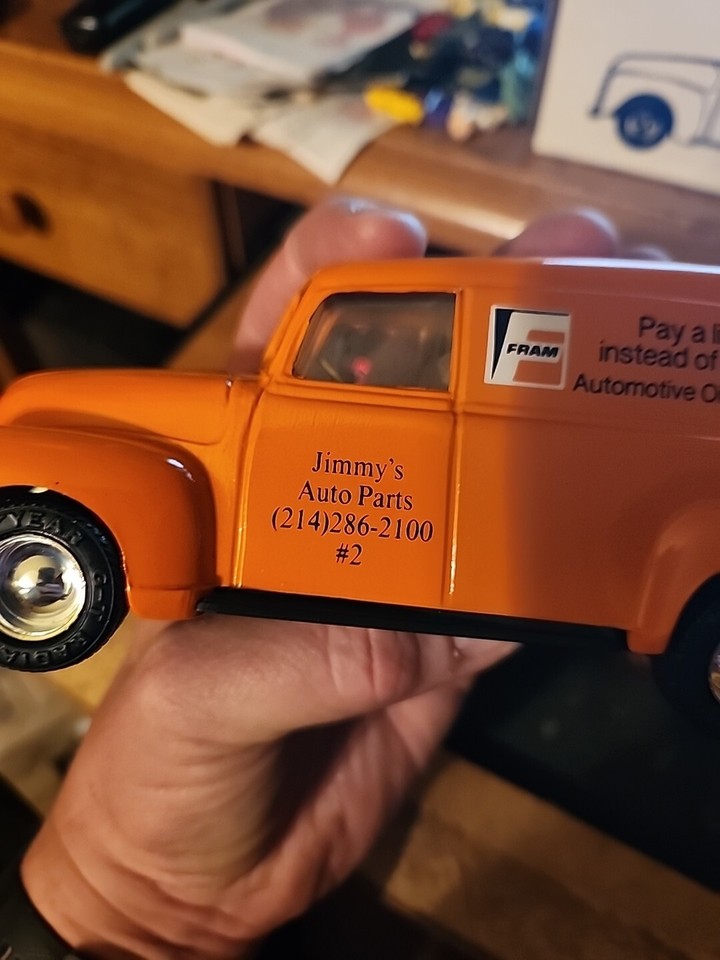 ERTL 1950 Chevy Panel Truck Die-Cast 1:25 Coin Bank Jimmy's Auto Parts ...