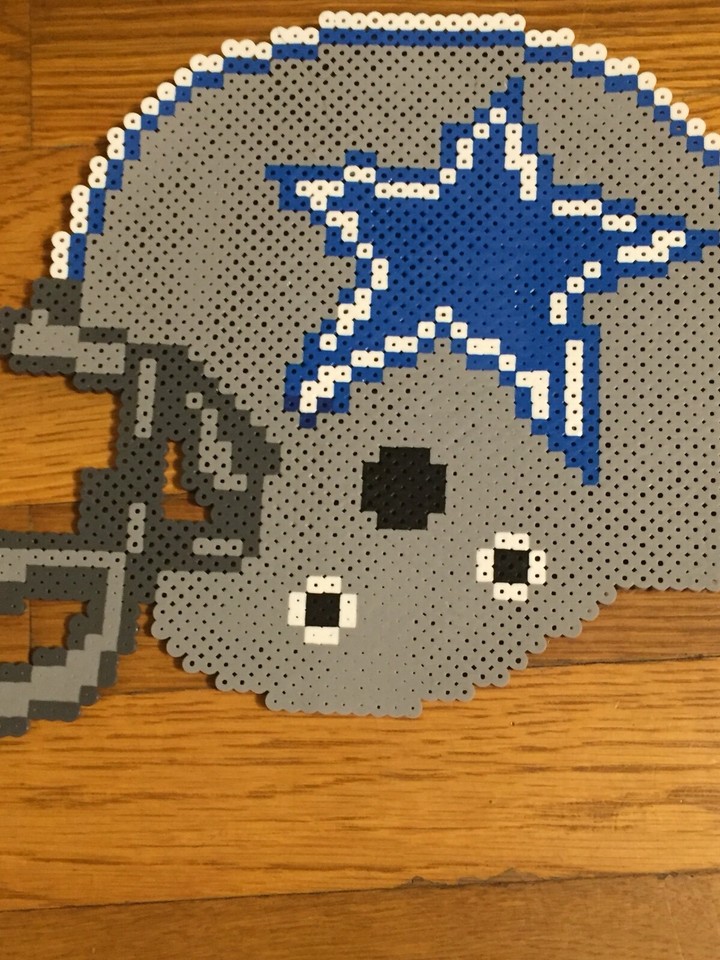 Dallas Cowboys Perler Bead Helmet Homemade Deocorate NFL Pixel art | eBay