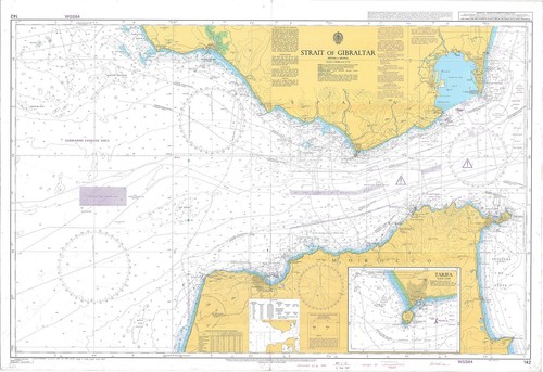 142 Strait Of Gibraltar Chart Map Maritime Marine Wall Paper Nautical ...