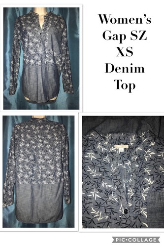 Women's Gap SZ XS Denim Top Fits Big NWOT | eBay