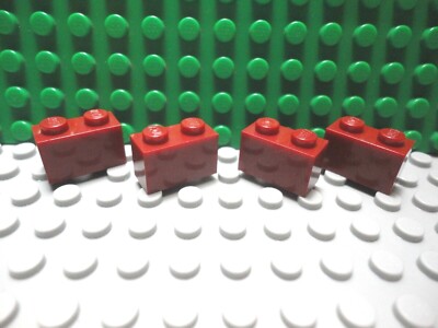 Lego 4 Dark Red 1x2 brick block NEW | eBay
