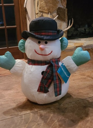 Vintage Christmas Snowman Gibson Greetings Merry Makers 11” Nylon w ...