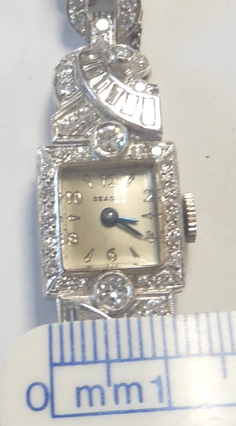 Nastrix Beacon Fabulous Solid Platinum 122 Diamond Studded 6.25" Wrist ...