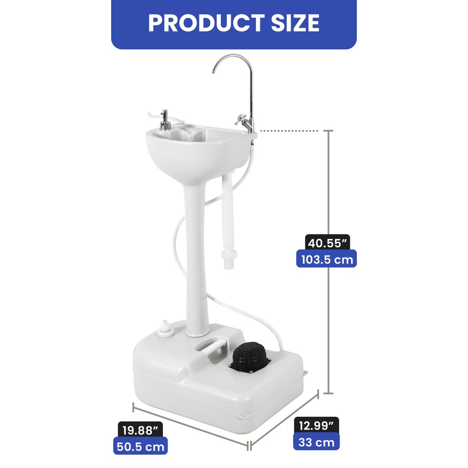 4.5 Gallon RV Portable Sink 17L Hand Wash Station Basin Camping Travel ...