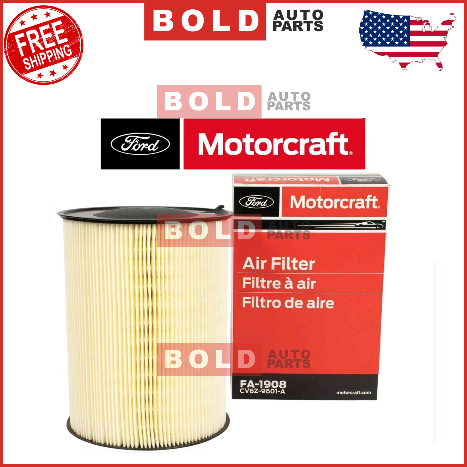 Motorcraft OEM Air Filter FA-1908 For 2013-2018 Ford Escape Focus ...