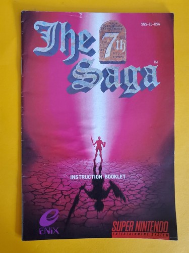 The 7th Saga (Super Nintendo) SNES Instruction Manual ONLY | eBay