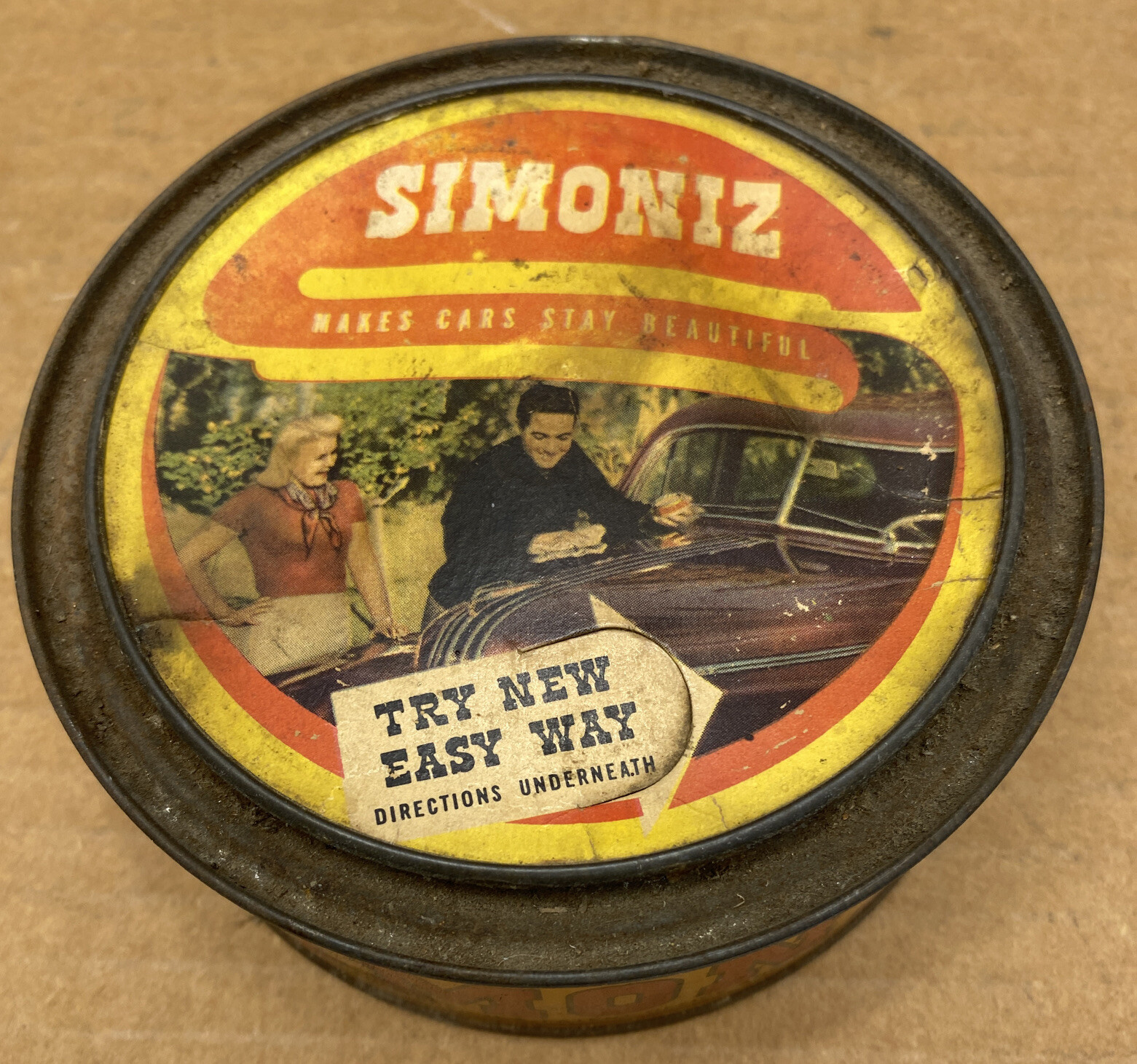 ANTIQUE Tin Simoniz Motorist Auto 1920's Cars Graphics Wax 100+Years | eBay